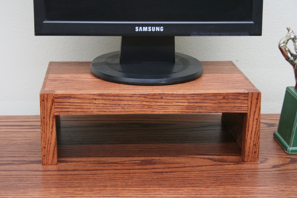 Computer Monitor Stand Modern Style Golden Oak Finish - Etsy