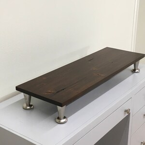 TV Riser Stand Solid Rustic Wood With Pillar Footing in Slate Finish - Etsy