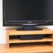 TV Riser Stand in Modern Style Oak Wood Double Tier in Medium Finish - Etsy