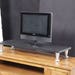 TV Riser Stand in Solid Oak With Pillar Footing in Black Finish - Etsy