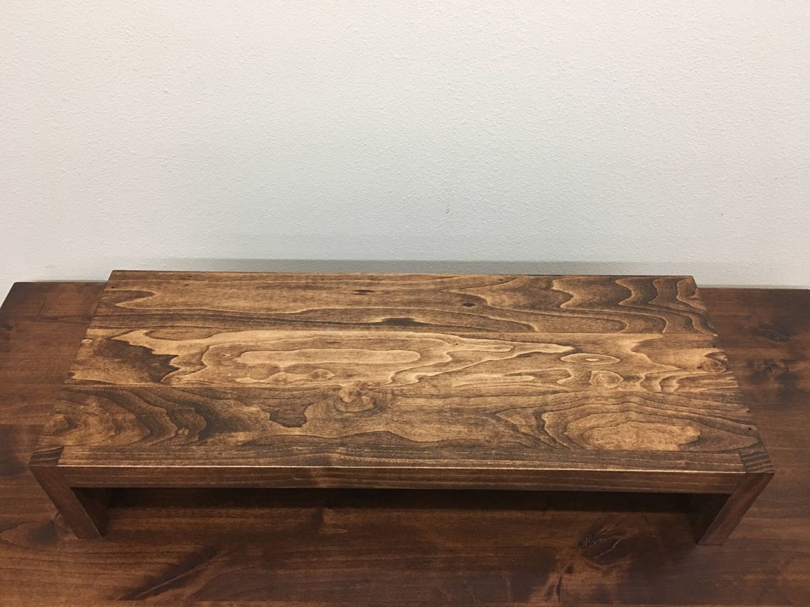 Computer Monitor Stand Modern Rustic Style Coffee Finish - Etsy