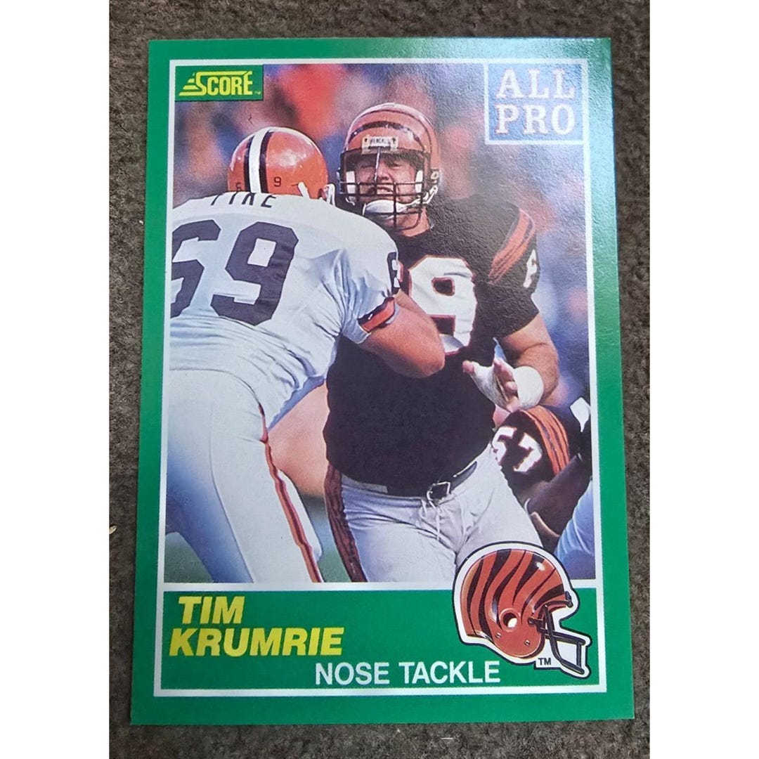 Tim Krumrie all Pro 1989 Score Football Trading Card 308 Cincinnati ...