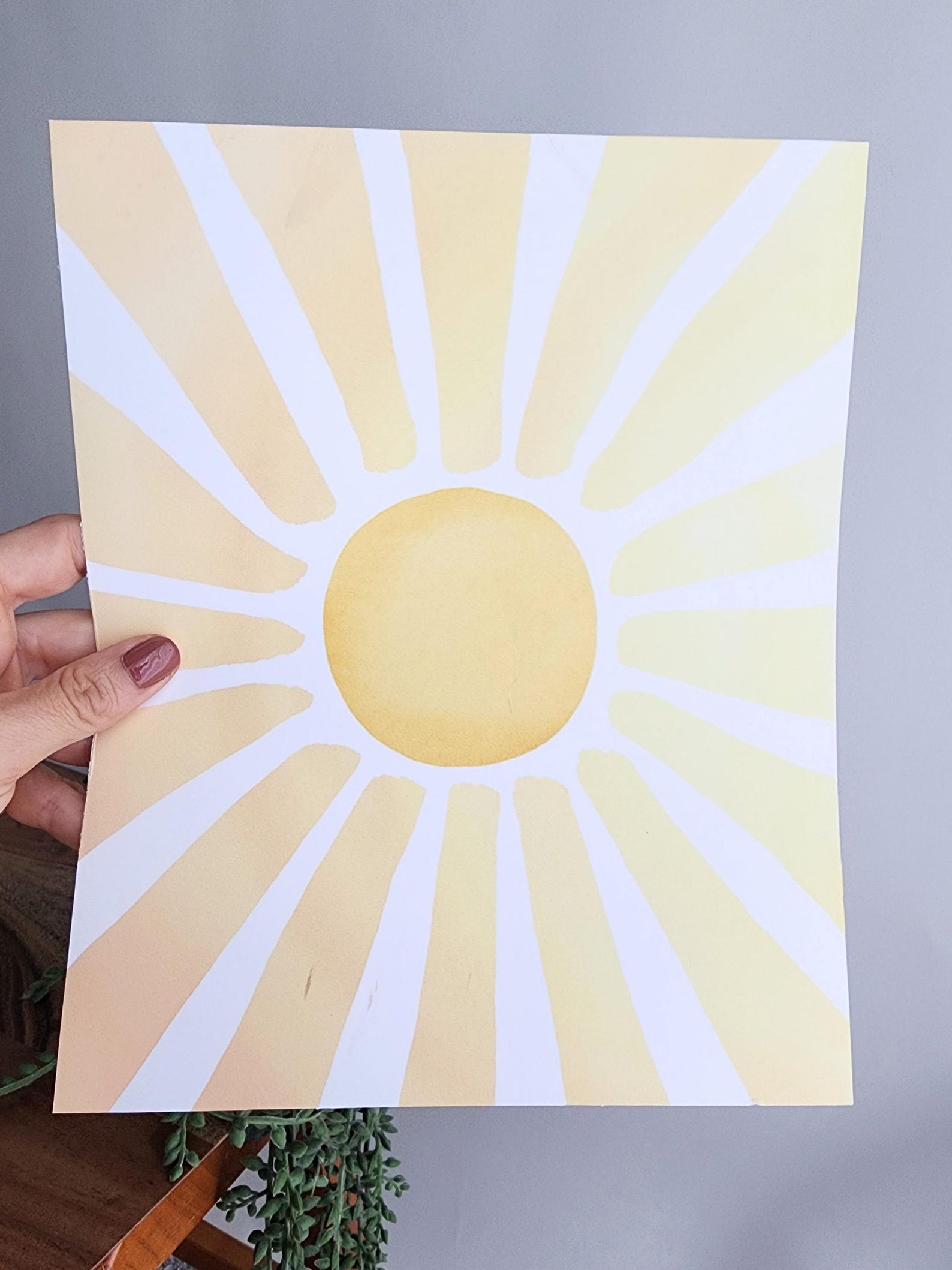 Sunshine Wall Art, Sun Neutral Nursery Art Watercolor Sunshine Print ...