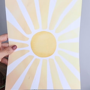 Sunshine Wall Art, Sun Neutral Nursery Art Watercolor Sunshine Print ...