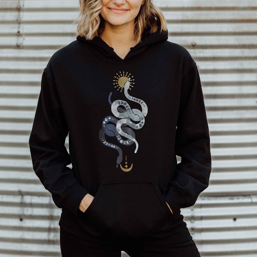 Snake Hoodie, Celestial Hoodie, Snake Lover Hoodie, Yin Yang Snake ...