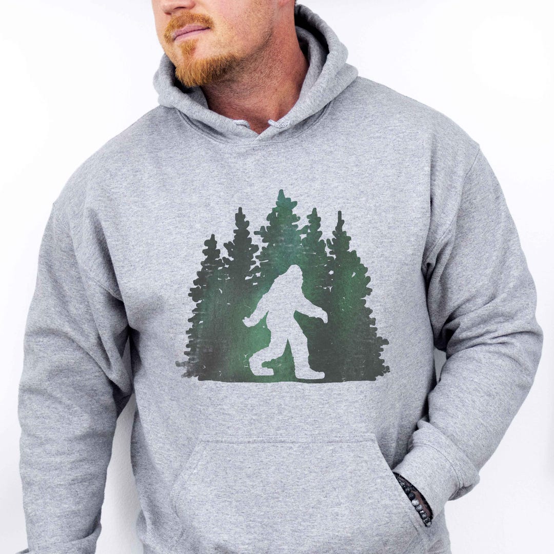 Bigfoot Hoodie, Sasquatch Hoodies for Men Outdoor Sweatshirt Nature ...