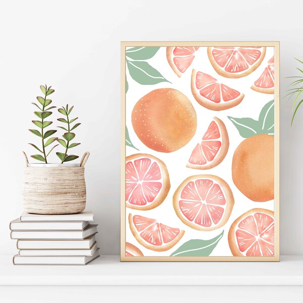 Grapefruit Print - Etsy