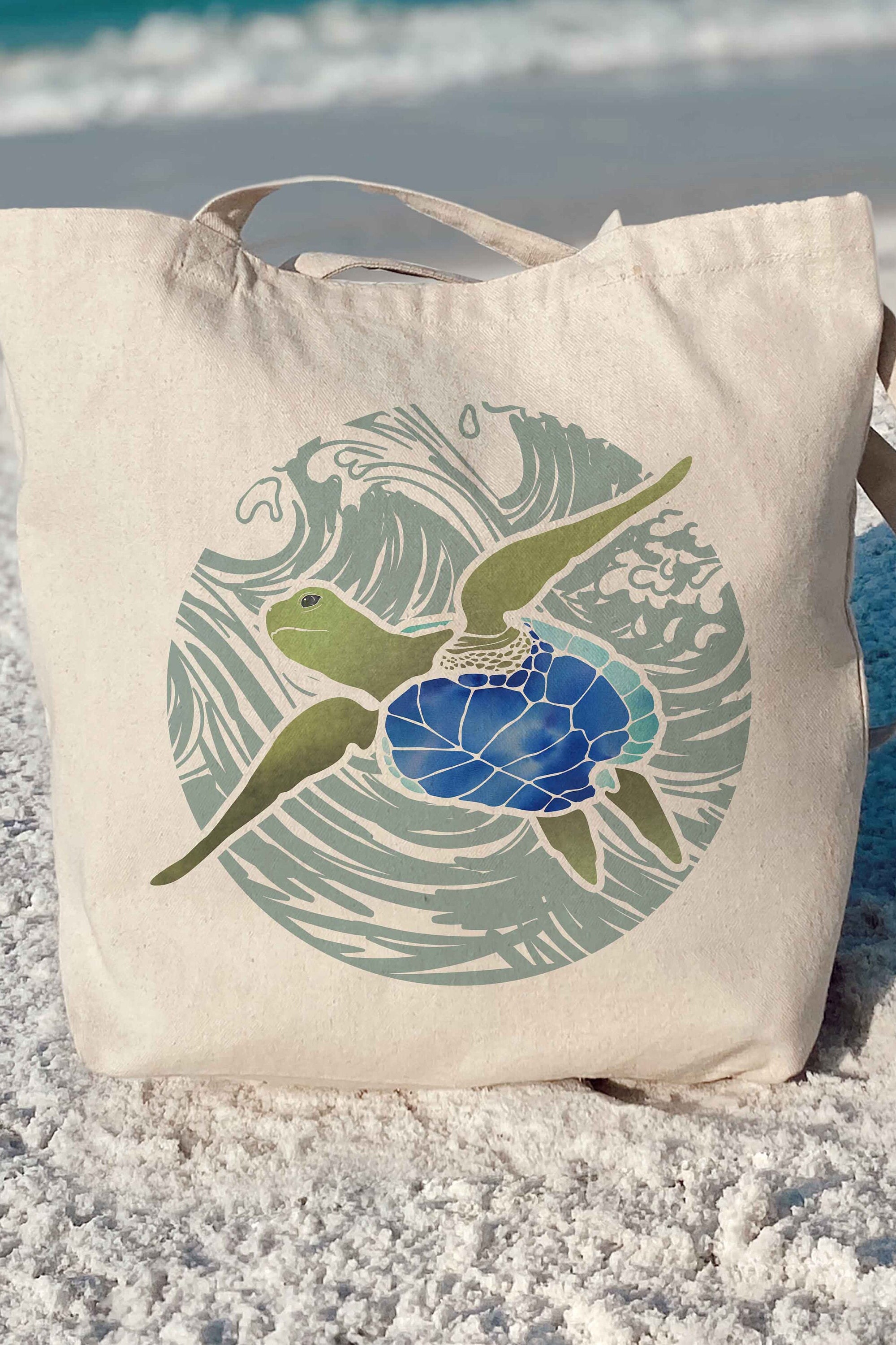 Sea Turtle Tote Bag, Beach Bag Sea Turtle Gifts Eco Friendly Sea Turtle ...