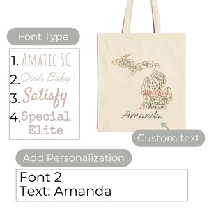 Michigan Tote Bags, Great Lakes Reusable Shopping Bag Michigan Gifts ...