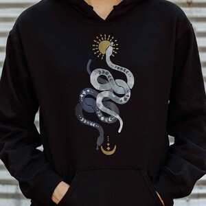 Snake Hoodie, Celestial Hoodie, Snake Lover Hoodie, Yin Yang Snake ...