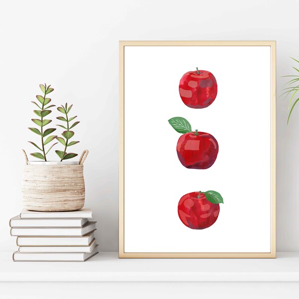 Red Apple Print - Etsy