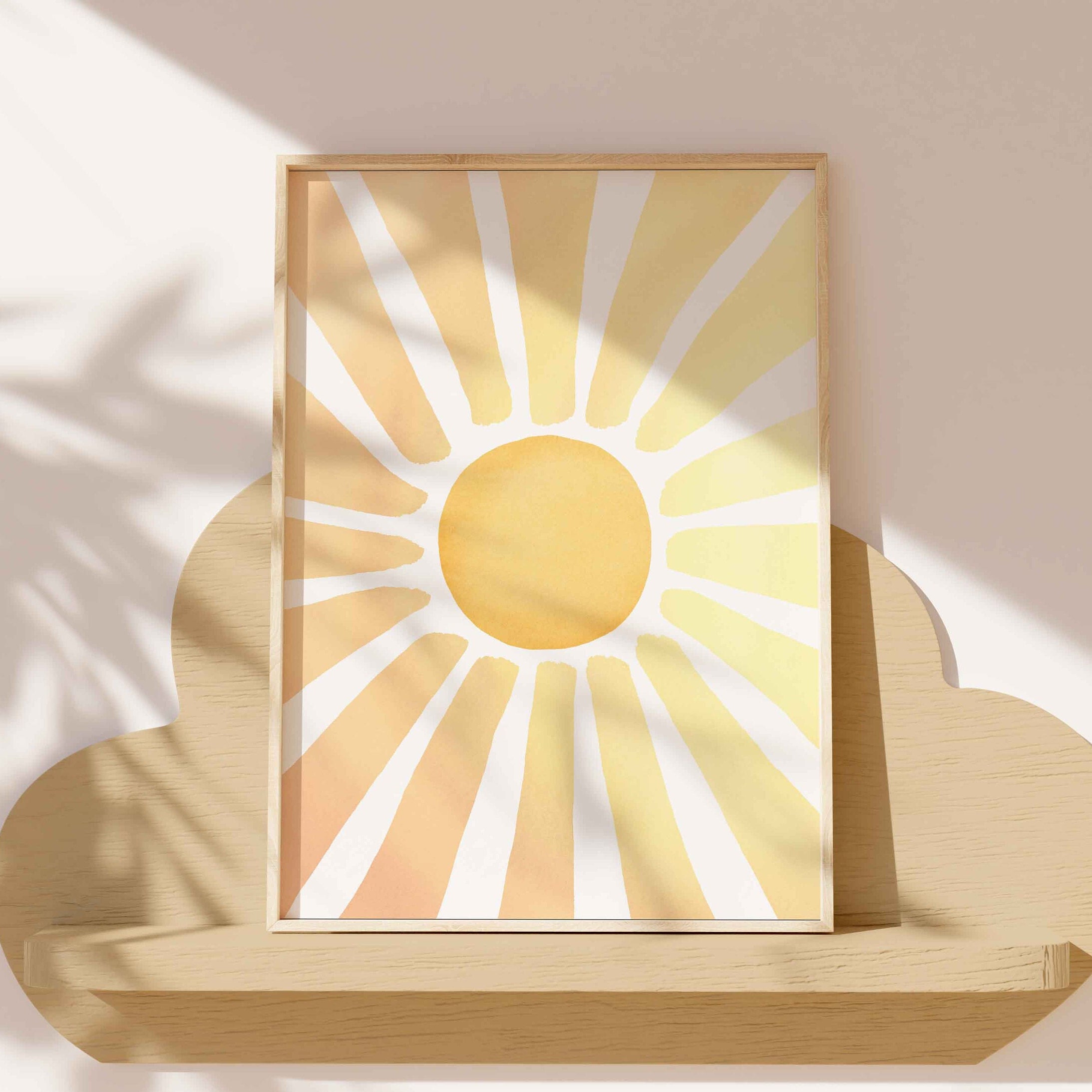 Sunshine Wall Art, Sun Neutral Nursery Art Watercolor Sunshine Print ...