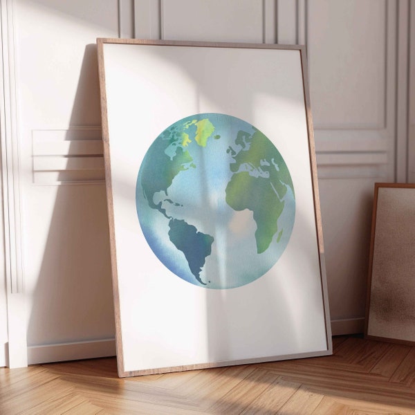 Globe Print - Etsy
