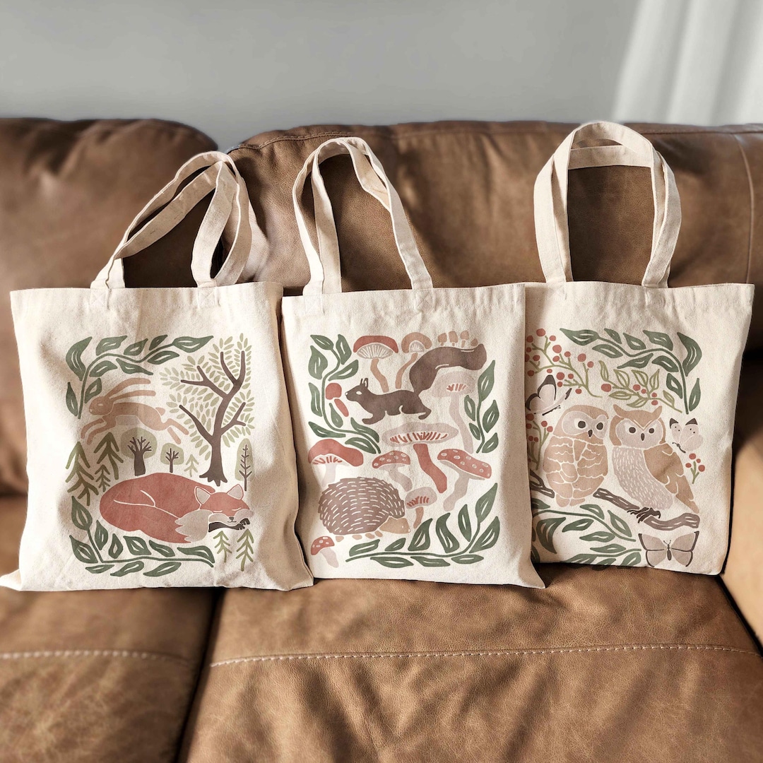 Cottagecore Tote Bag, Woodland Bag Reusable Shopping Bag Cottagecore ...
