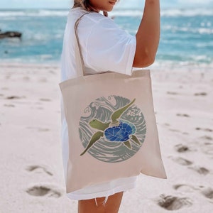 Sea Turtle Tote Bag, Beach Bag Sea Turtle Gifts Eco Friendly Sea Turtle ...