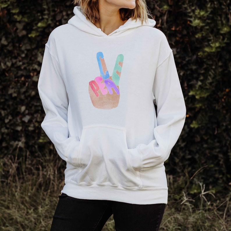 Peace Hoodie Vintage Peace Sign Sweatshirt Retro Hippie - Etsy
