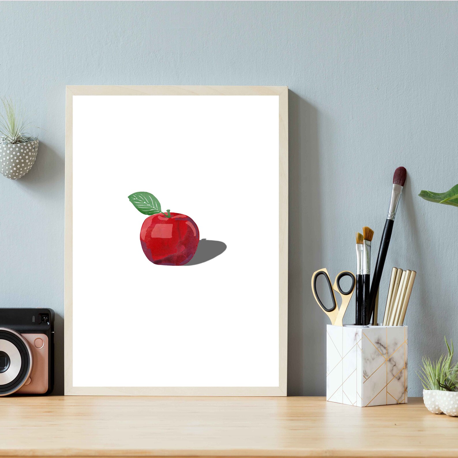 Apple Printable Wall Art Fruit Art Print Teacher Gift Apple - Etsy