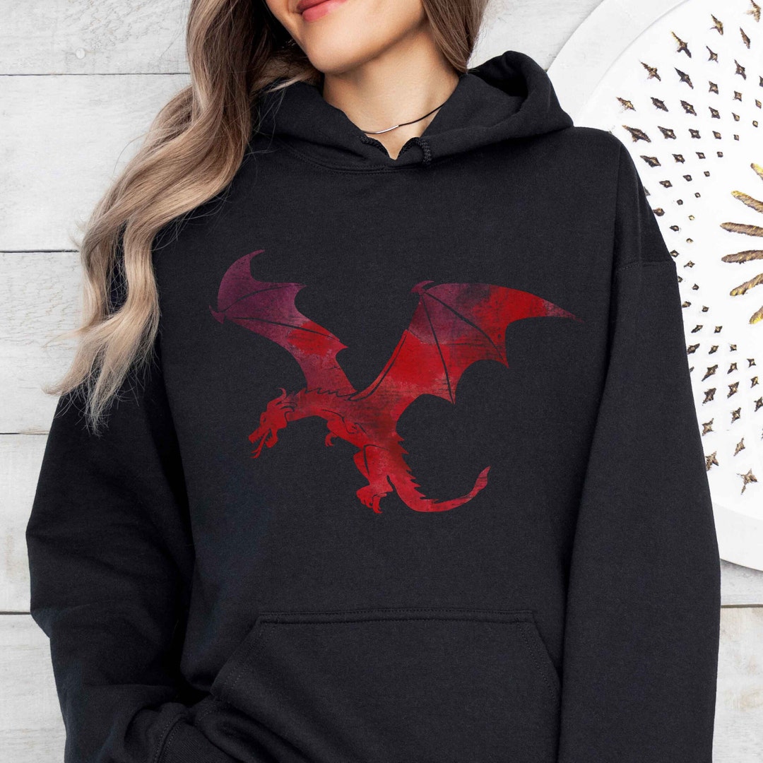 Red Dragon Hoodie, Dragon Gift DND Dragon Sweatshirt Dragon Lover Gift ...