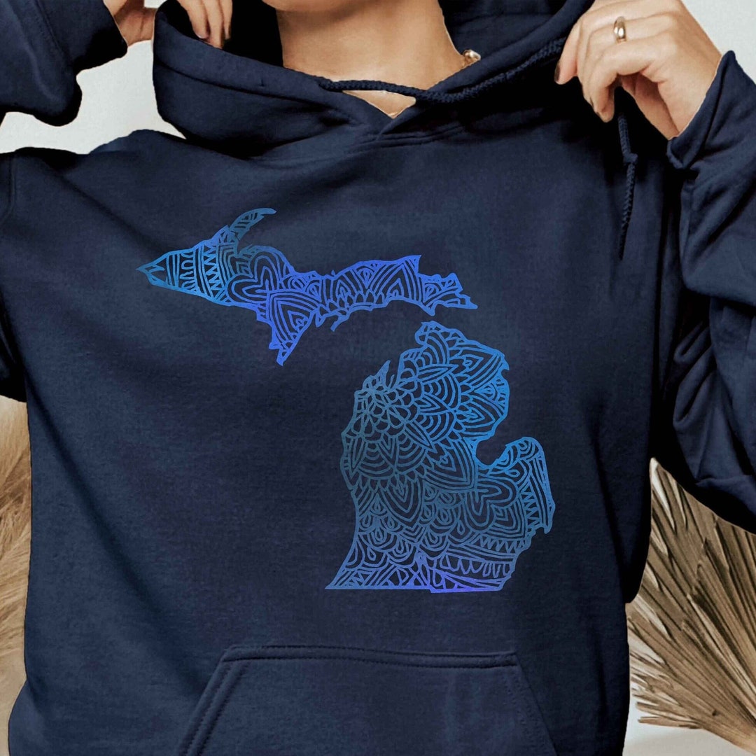 Mandala Michigan Sweatshirt, Great Lakes State Michigan Hoodie Gift for ...