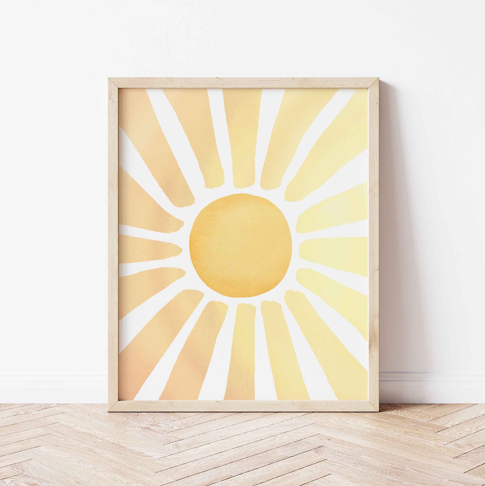 Sunshine Wall Art, Sun Neutral Nursery Art Watercolor Sunshine Print ...