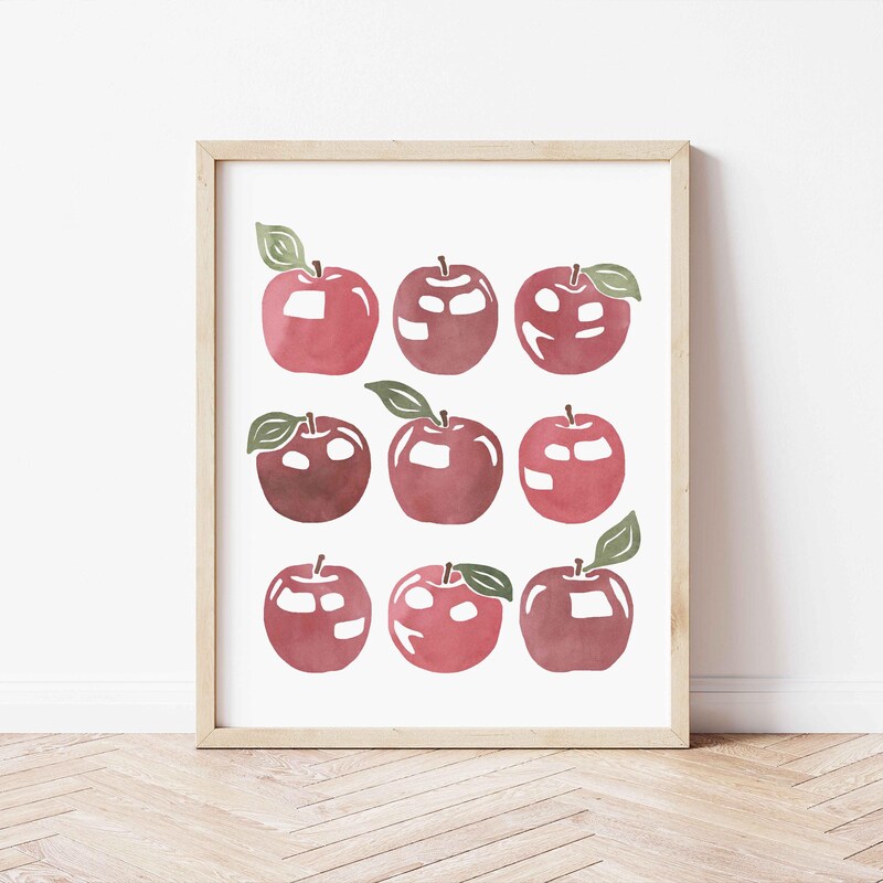 Red Apple Print - Etsy