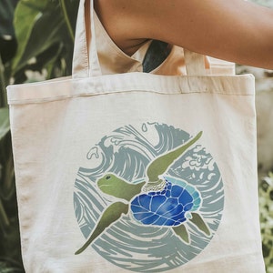Sea Turtle Tote Bag, Beach Bag Sea Turtle Gifts Eco Friendly Bag Ocean ...
