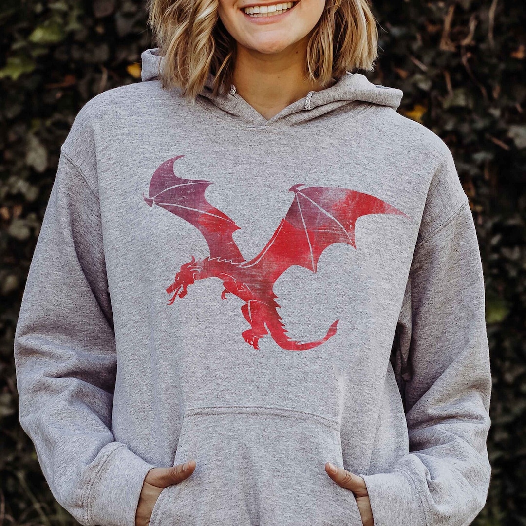 Red Dragon Hoodie DND Dragon Lover Gift Dragon Sweatshirt - Etsy