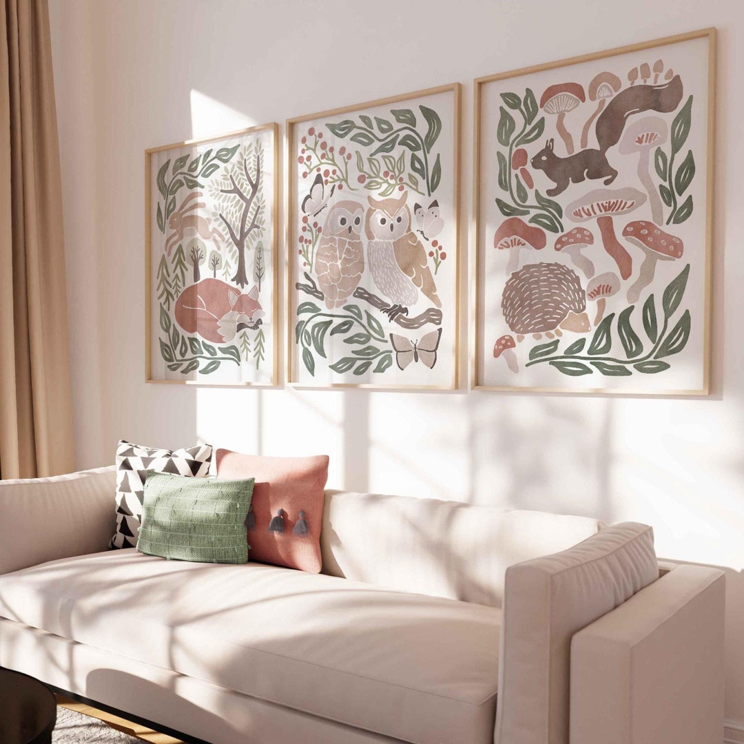 Woodland Animal Prints, Forest Animal Wall Art Woodland Print Set ...