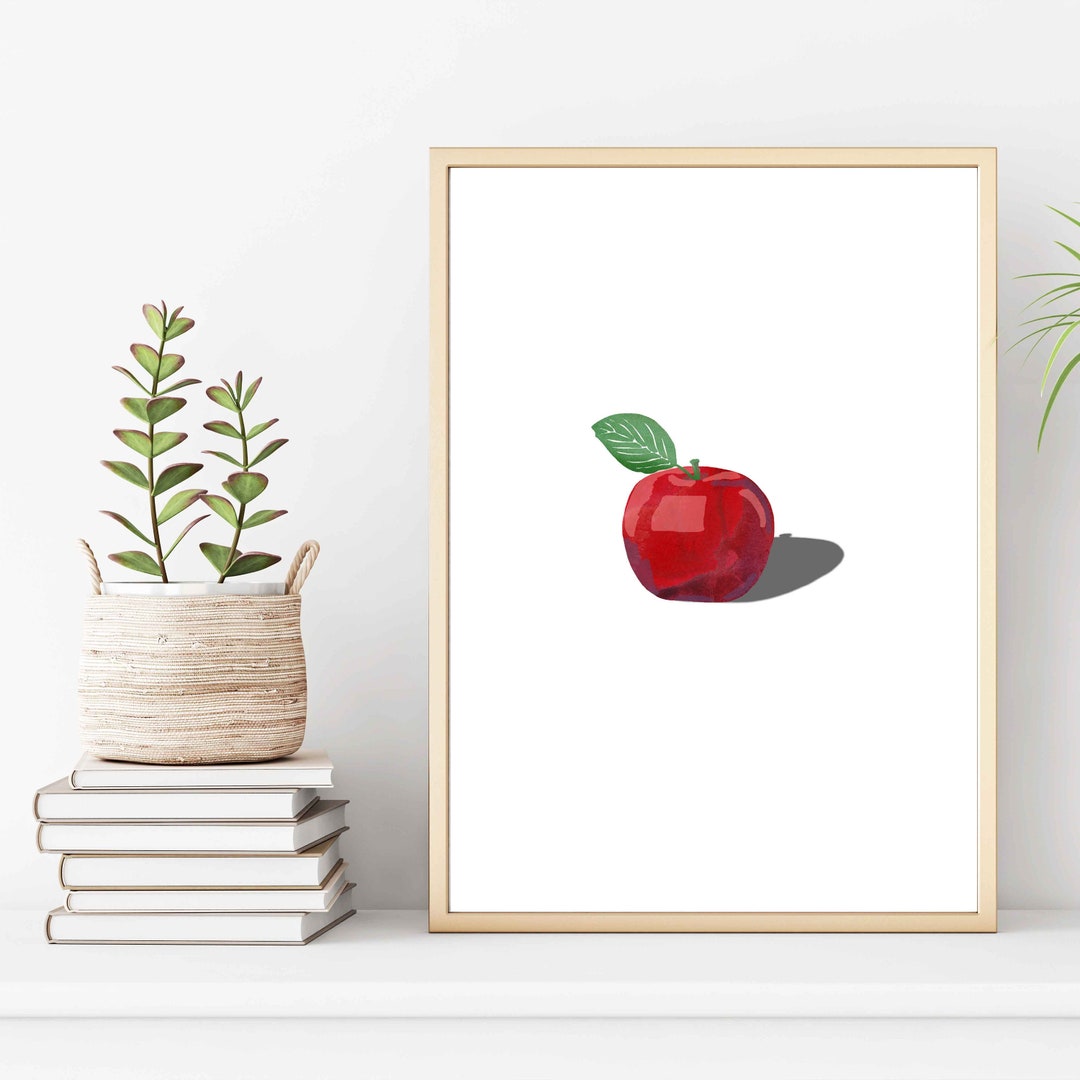 Apple Printable Wall Art, Fruit Art Print, Teacher Gift, Apple Poster ...
