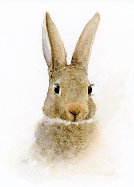 Rabbit Art Print Bunny Watercolor Farmhouse Wall Decor Farm - Etsy