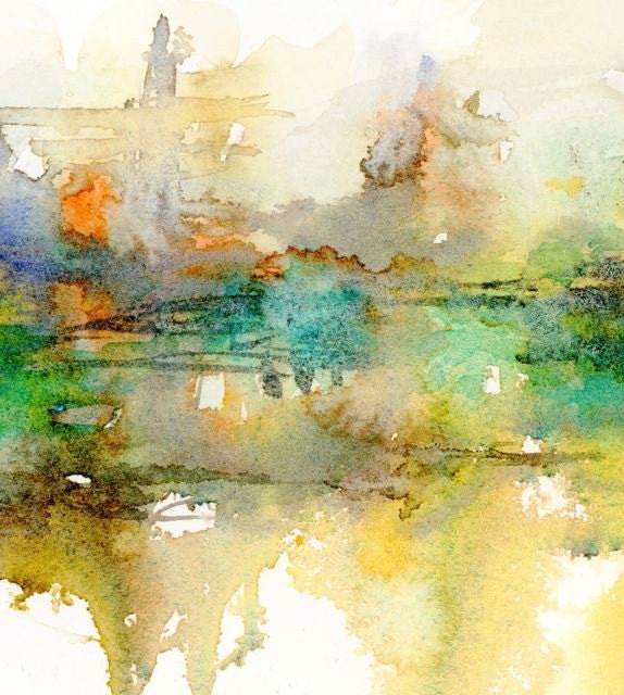 Abstract Art Print of Watercolor Painting, Living Room Wall Decor ...