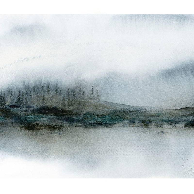 Abstract Watercolor Landscape - Etsy