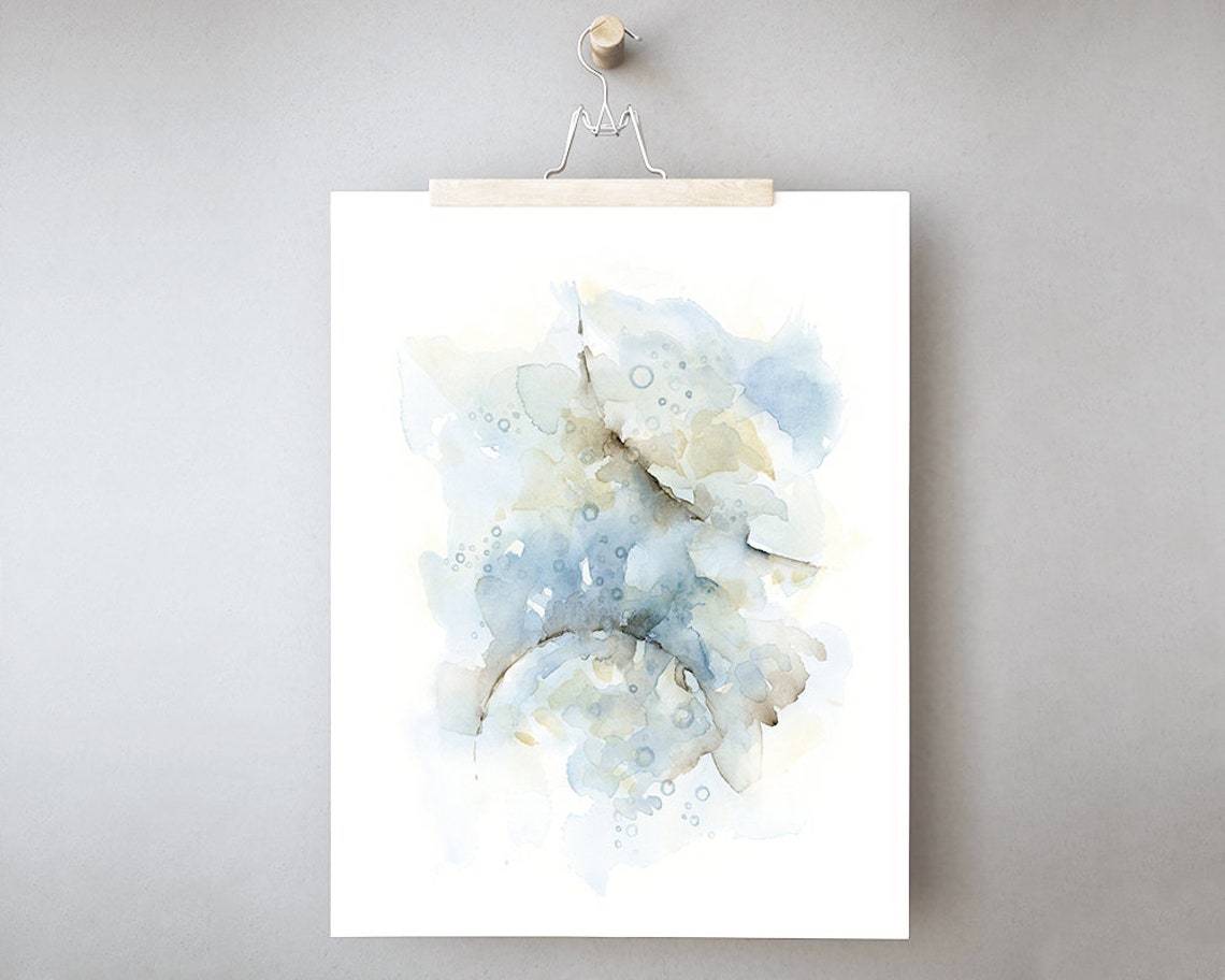 Abstract Blue Art 3 Piece Wall Art Triptych Abstract | Etsy