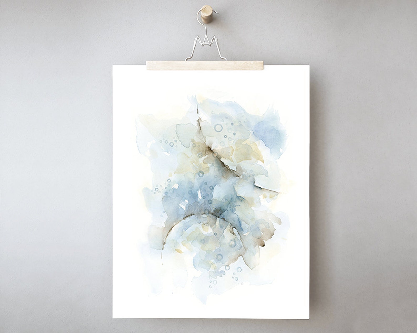 Abstract Blue Art, 3 Piece Wall Art, Triptych Abstract Painting Set of ...