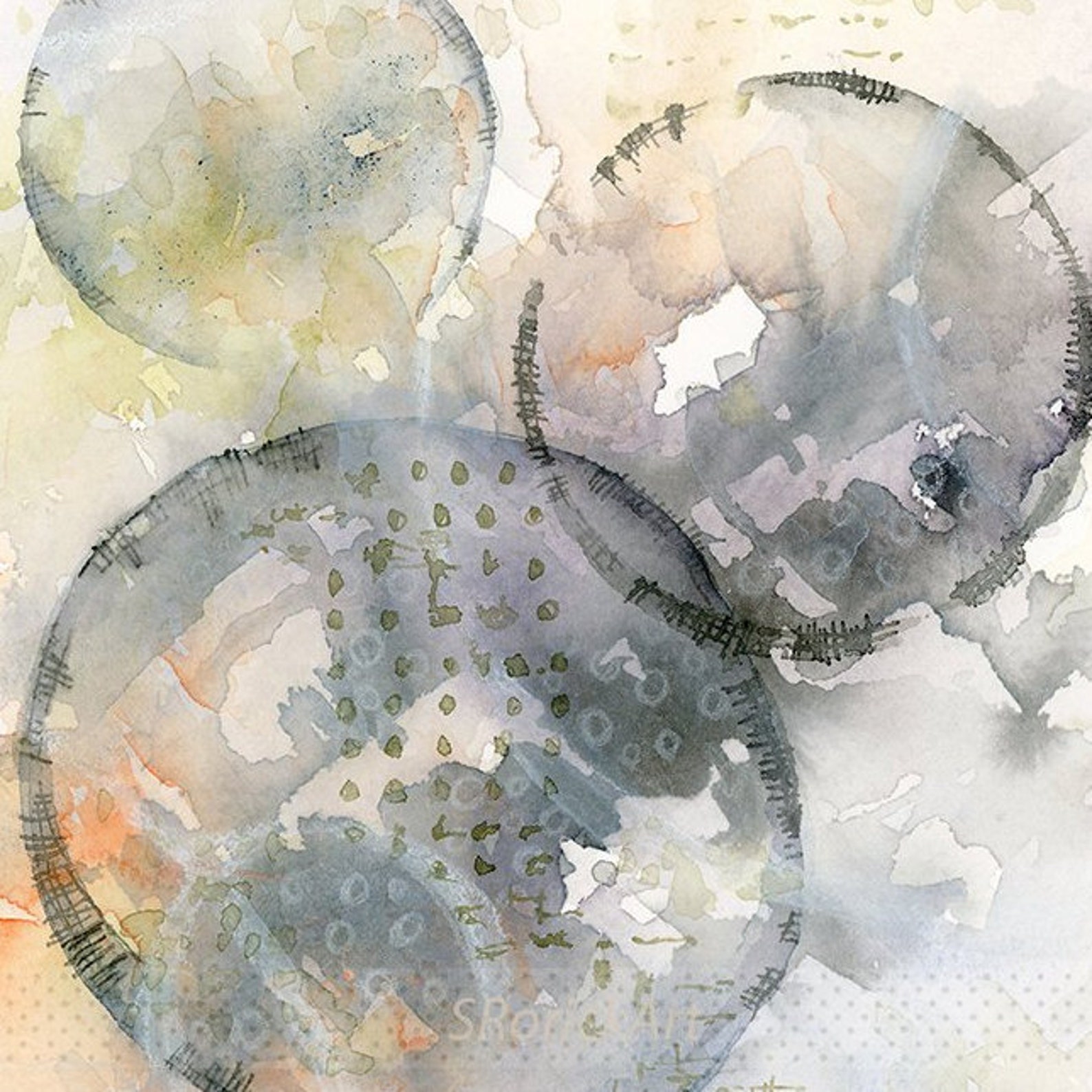 Abstract Art Print of Watercolor Painting, Minimalist Artwork in ...