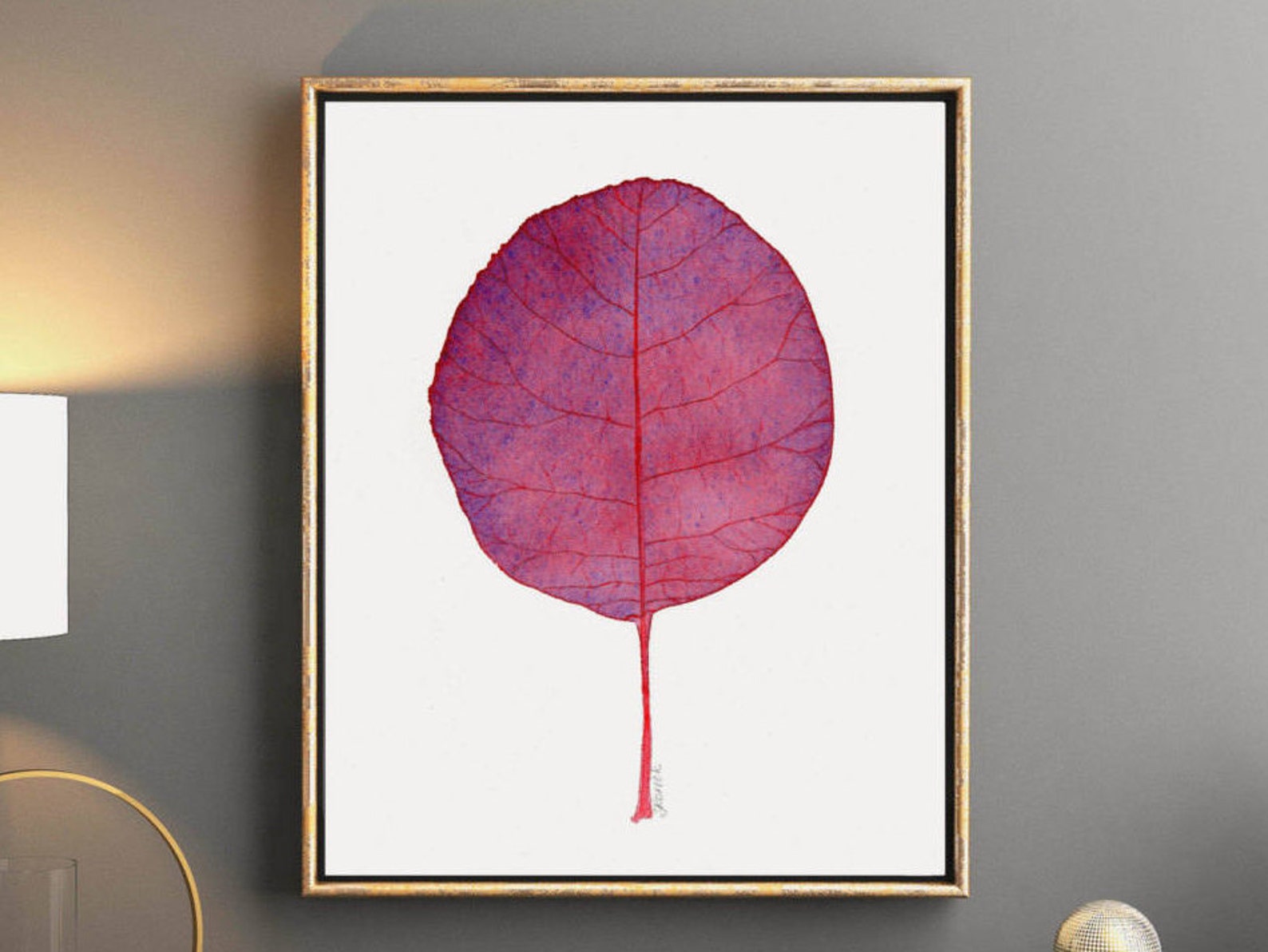 Botanical Art Leaf Print of Watercolor Painting Nature Print - Etsy