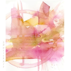 Set of 3 Prints of Watercolor Abstract Paintings, Living Room Wall Art ...