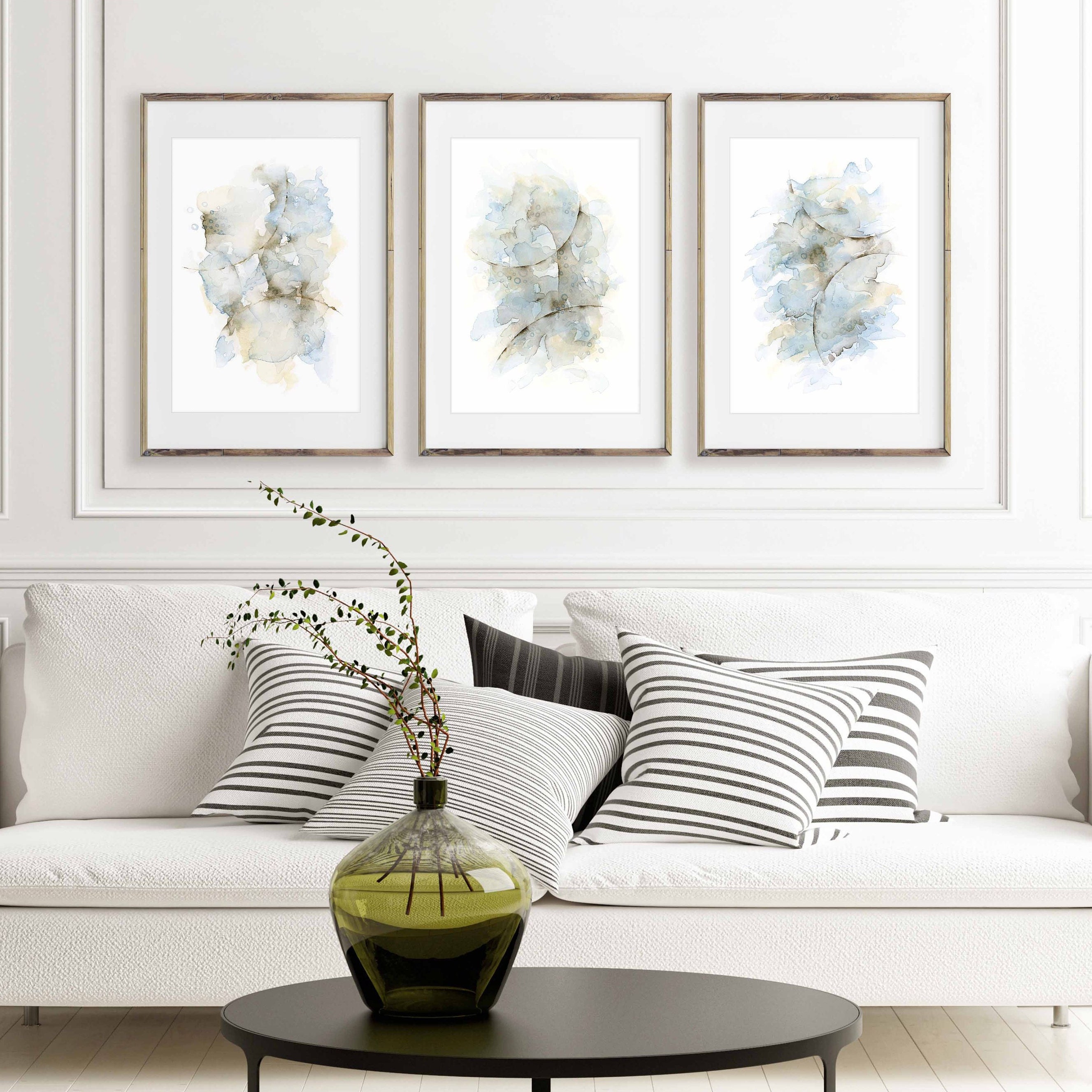 Set of 3 Prints of Abstract Painting Watercolours Triptych - Etsy