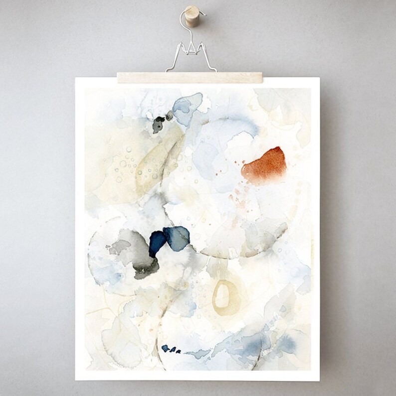 Abstract Painting Wall Art Print Set of 3, Soothing Subtle Watercolor ...
