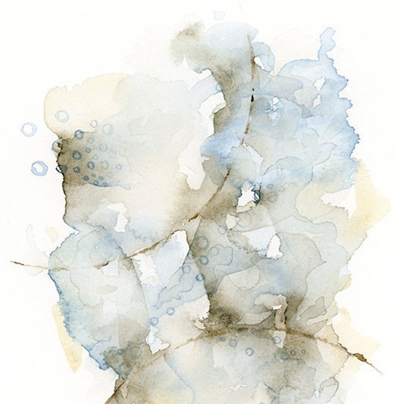 Large Wall Art Print of Watercolor Abstract Painting, Minimalist Living ...