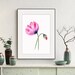 Pink Flower Art Print of Poppy Watercolor Painting Colourful - Etsy