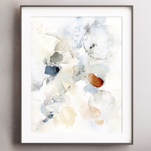 Abstract Painting Wall Art Print Set of 3, Soothing Subtle Watercolor ...