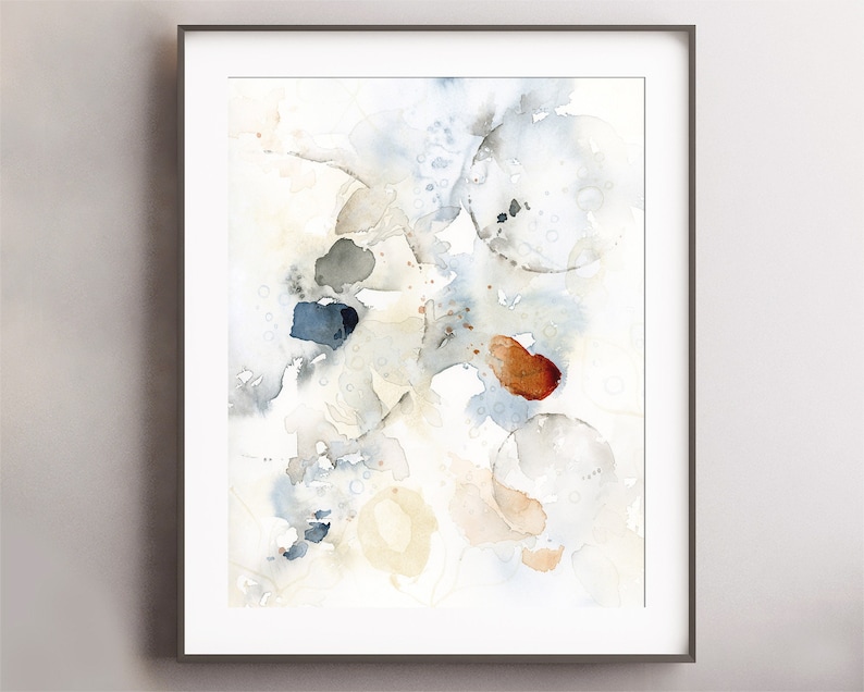 Abstract Painting Wall Art Print Set of 3, Soothing Subtle Watercolor ...