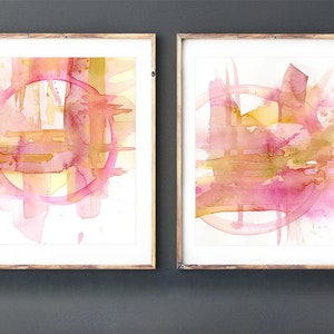 Abstract Painting 2 Piece Wall Art, Giclee Abstract Diptych Set of Two ...