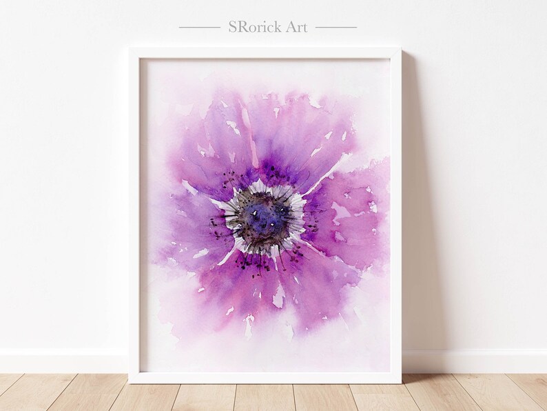 Watercolor Floral Print of Flower Abstract Painting, 8x10 Inches Fine ...