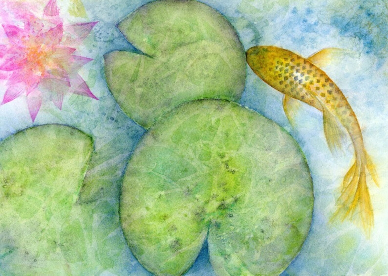 Japanese Koi Painting Fish Watercolor Print Zen Art. Yoga - Etsy