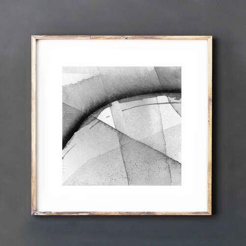 Square Art Print of Abstract Painting Black and White Wall - Etsy