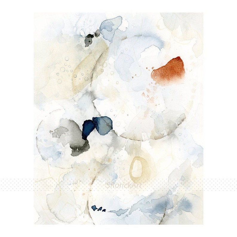 Abstract Painting Wall Art Print Set of 3, Soothing Subtle Watercolor ...