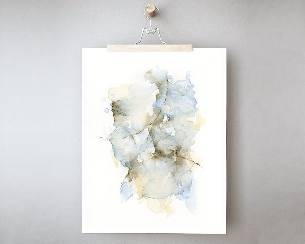 Triptych Wall Art, Abstract Art Print Set of 3 Watercolor Paintings ...