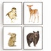 Woodland Nursery Wall Art Print Set of 4 Prints of Bear Deer - Etsy